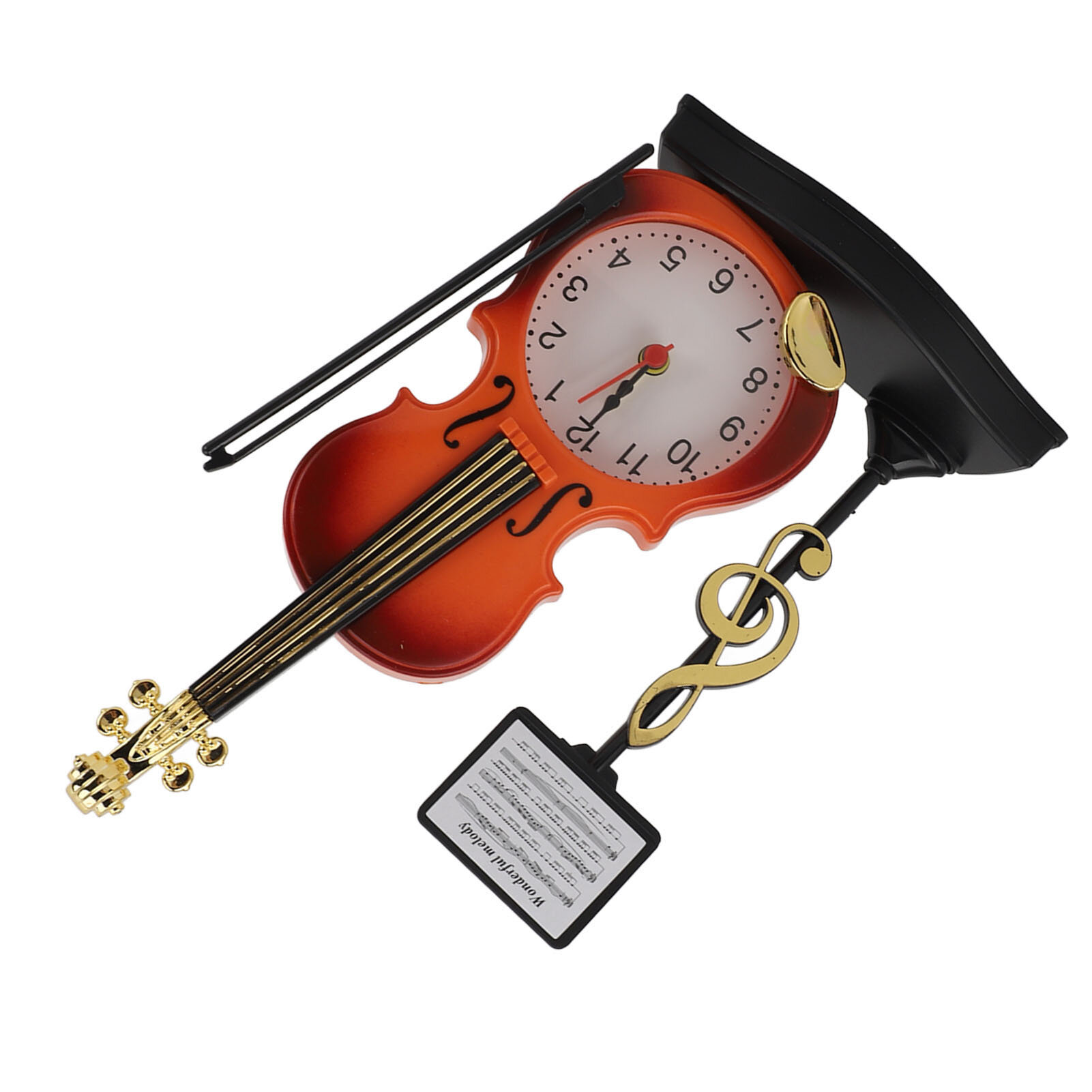 Инструмент-будильник в форме гитары, стабильная база, батарея AA, прочные винтажные настольные часы из АБС-пластика для спальни, офисного стола