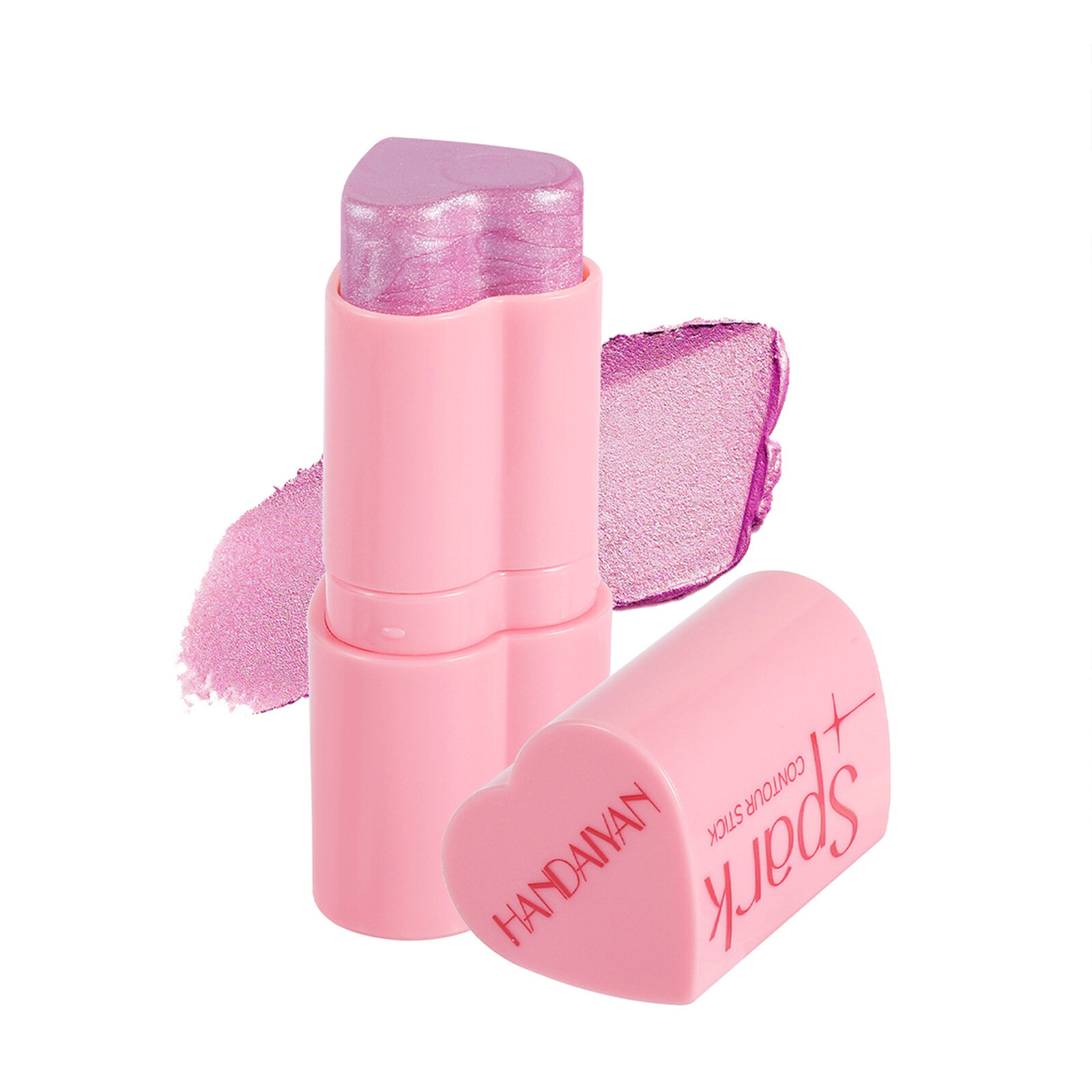 Blush Highlighter Heart Blush Balm Finishing Stick Face Highlighting Pearl Fine Glitter Makeup, 6g, 01#, 02#, 03#, 04#, 05#, 06#, 07#, 08#, 6.6*2.7*2.7cm, 25g, 1* Cream Blush Stick