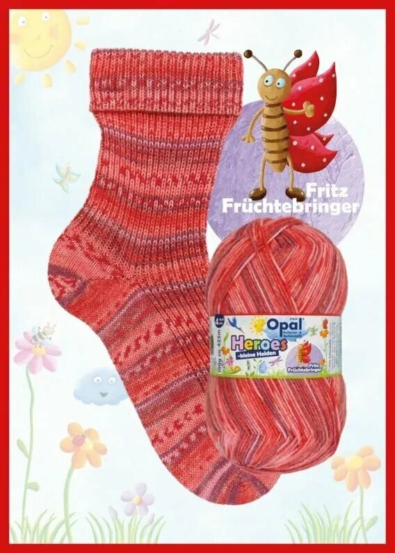 Пряжа для вязания носков Opal Hero 75% шерсть, 25% полиамид/нейлон