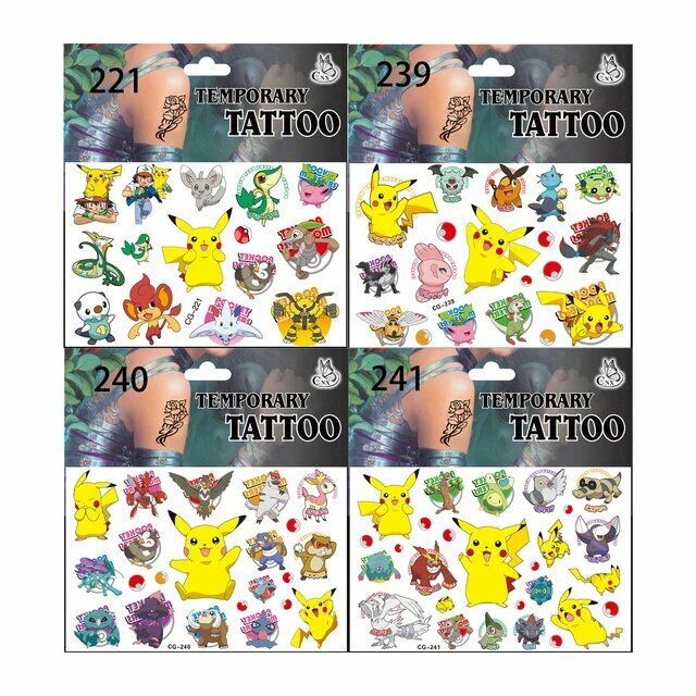 Подарки на день рождения с покемоном Пикачу, браслеты-похлопывания, марки, временные татуировки, детские подарочные пакеты, набивочные материалы, праздничные атрибуты, украшения