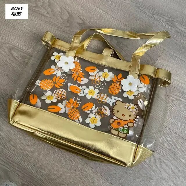Миниатюрный рюкзак Hellokitty с завязками на шее, милый, с принтом мультяшного кота, сумка на плечо, повседневная, вместительная, сумка-тоут, женская, кавайная,