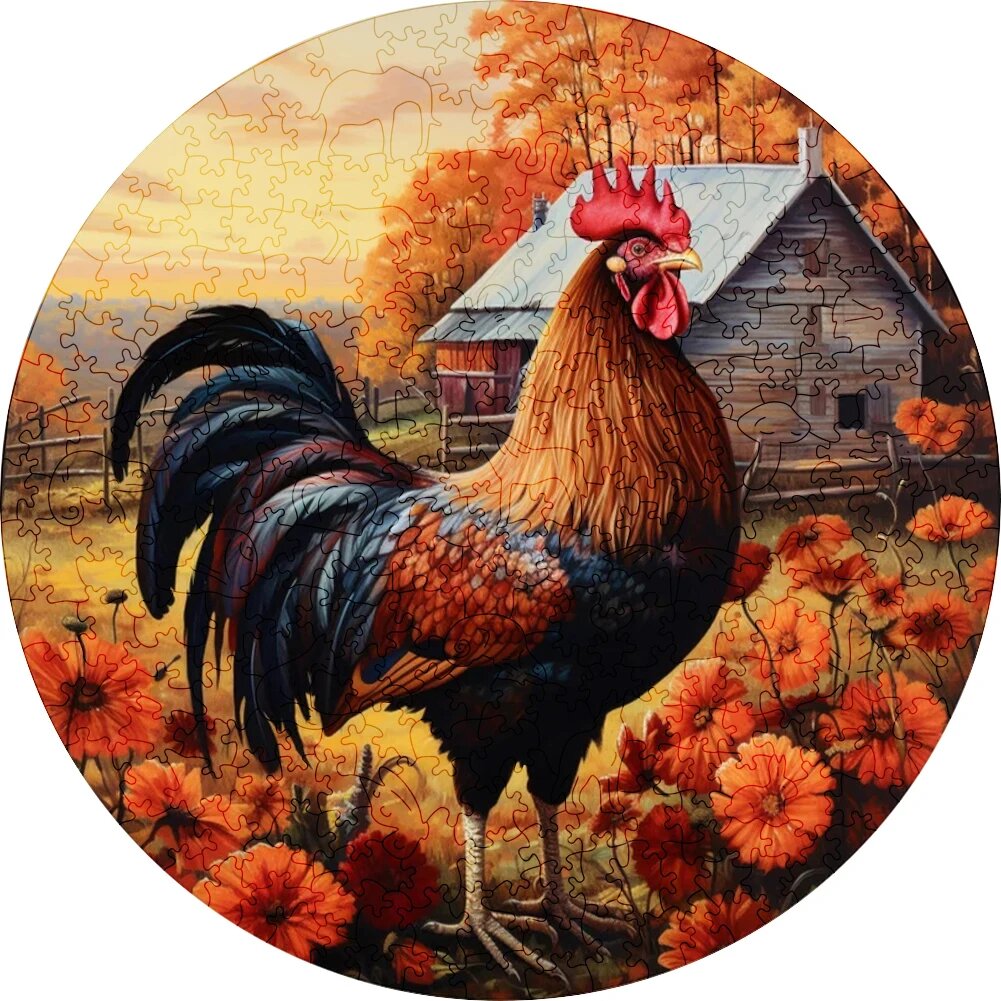 Деревянный пазл Мандала Ферма Петух, ypan-3677-A4, Унисекс