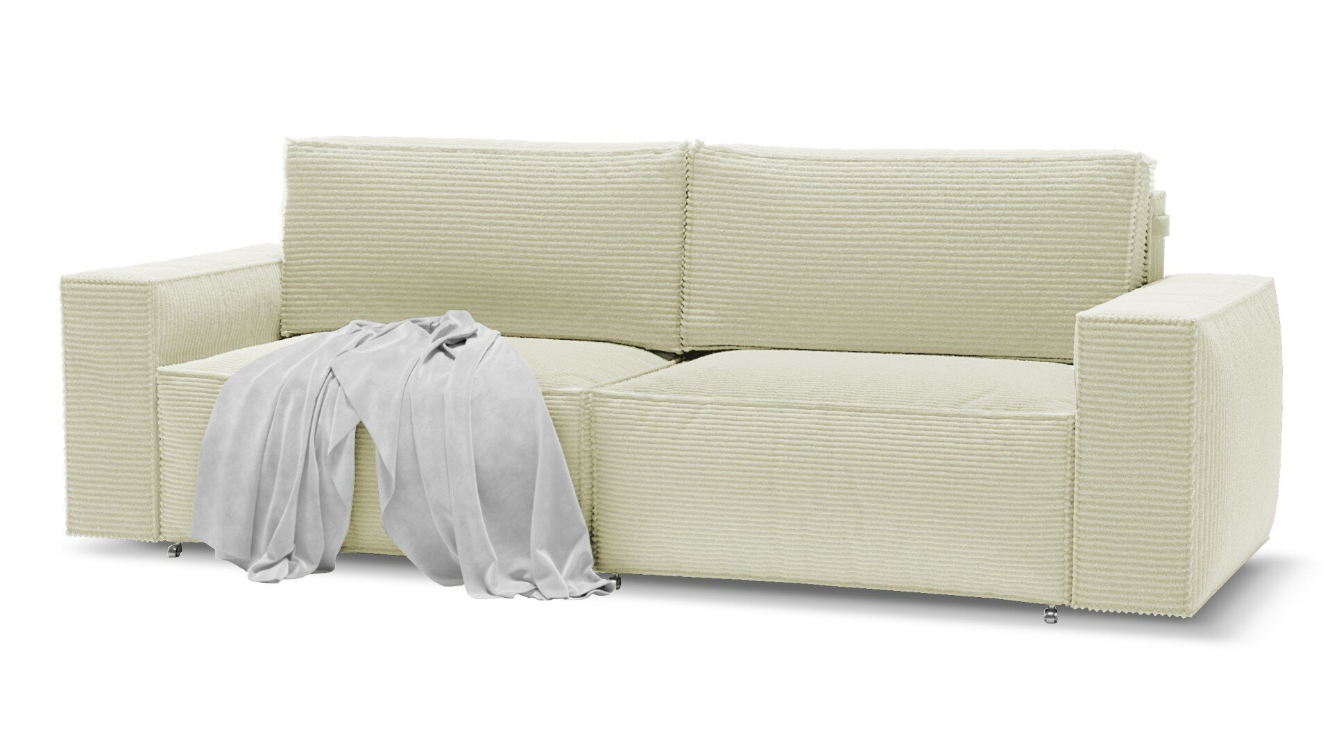 Диван Софт 2 Cilium Bone NEW 240x94x80 см, бежевый Вельвет, еврокнижка GOODFORM