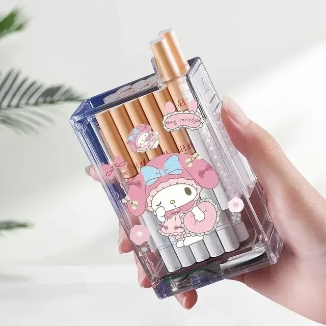 Портсигар Sanrios Kuromi Hello Kitty (20 шт.) со встроенной USB-зажигалкой