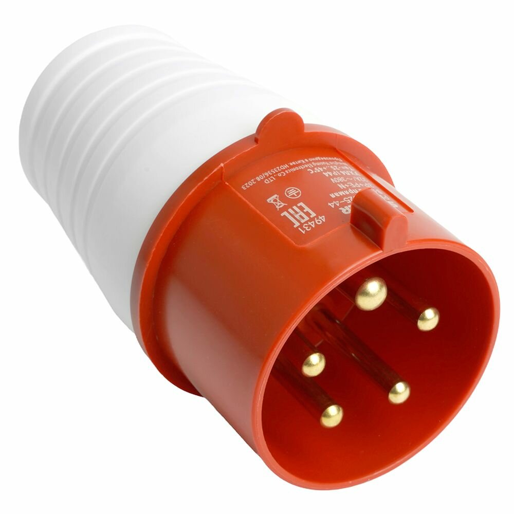 Вилка прямая STEKKER ST-025 32А 380В 3P+PE+N IP44, PPG32-025-44