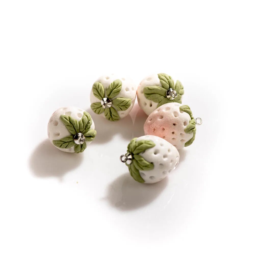 5 шт. 20-25 большие, ручной работы изысканный керамический кулон клубника керамика DIY бусины часть ювелирных изделий для ожерелья # XN122