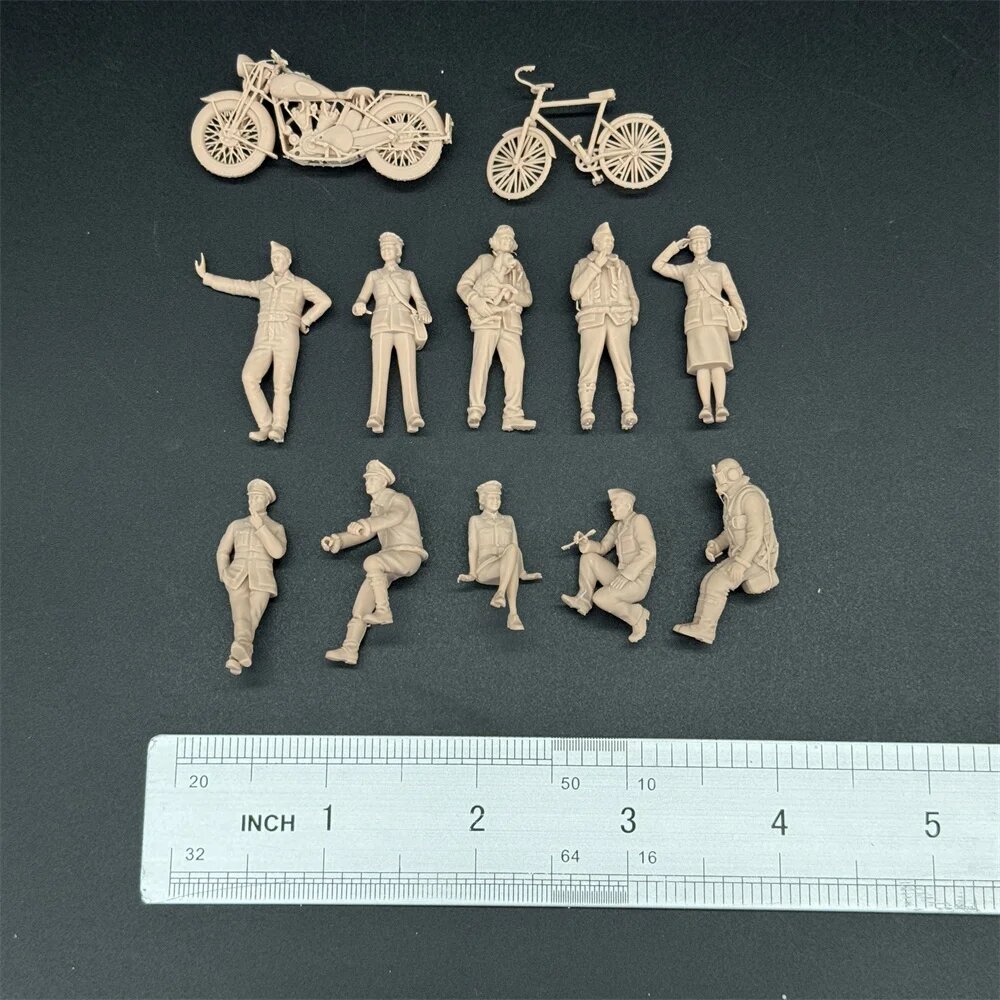 Фигурки британские пилоты и наземный персонал WWII 1/48 1/72 набор 10 шт 1 in 48 scale