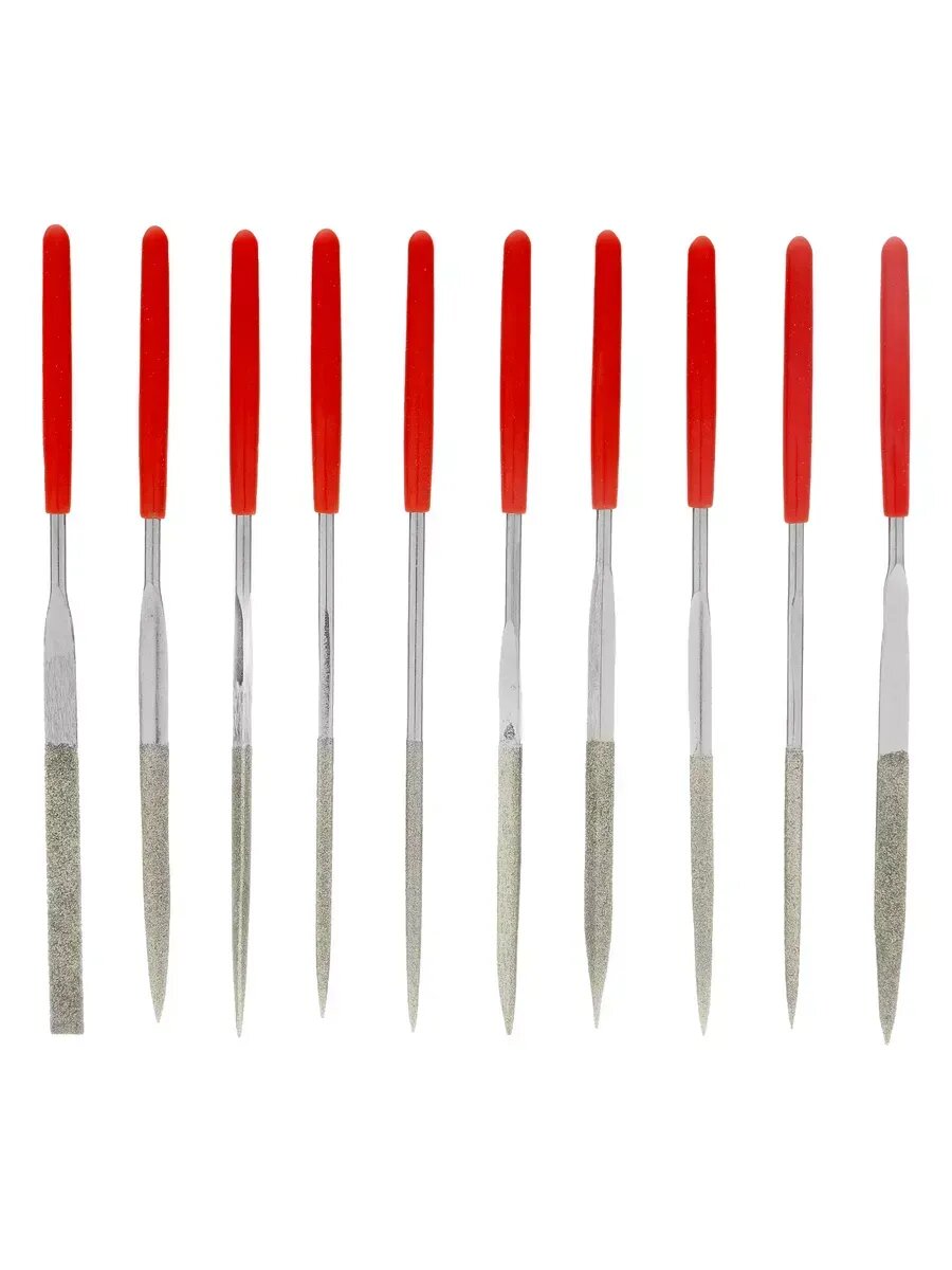 Набор надфилей алмазных, 140х50х3 мм, 10 шт, MATRIX 15832