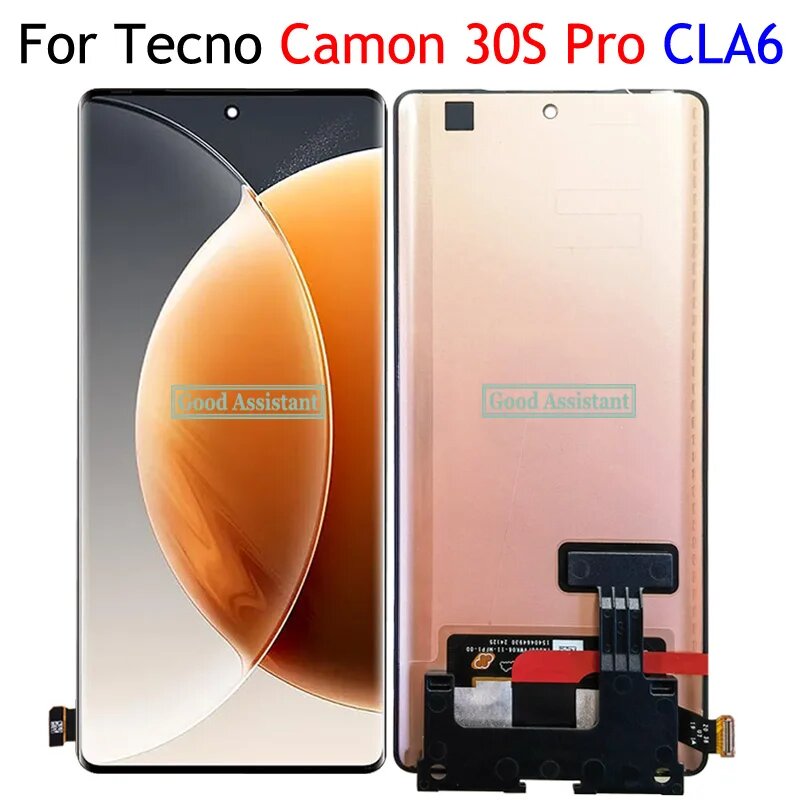 6,78-дюймовый Amoled/TFT черный для Tecno Camon 30S Pro CLA6 ЖК-дисплей с цифровым преобразователем сенсорного экрана в сборе/с рамкой TFT Black WithFrame