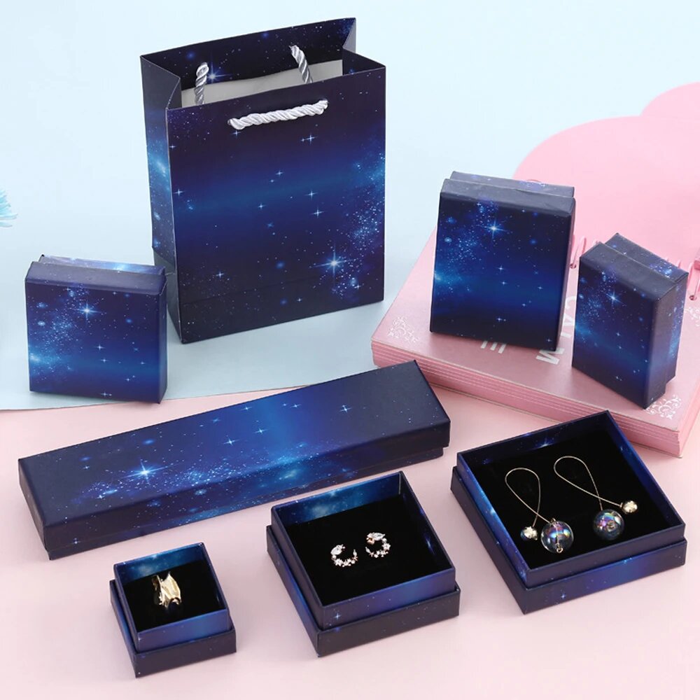 Набор подарочных коробок Weikende, темно-синий, Starry sky, 9x9 см