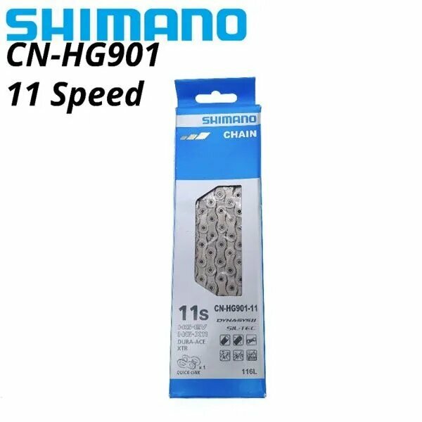 Цепь Shimano XTR HG901, 11 скоростей, 116 звеньев, замок, ROAD/MTB/E-BIKE