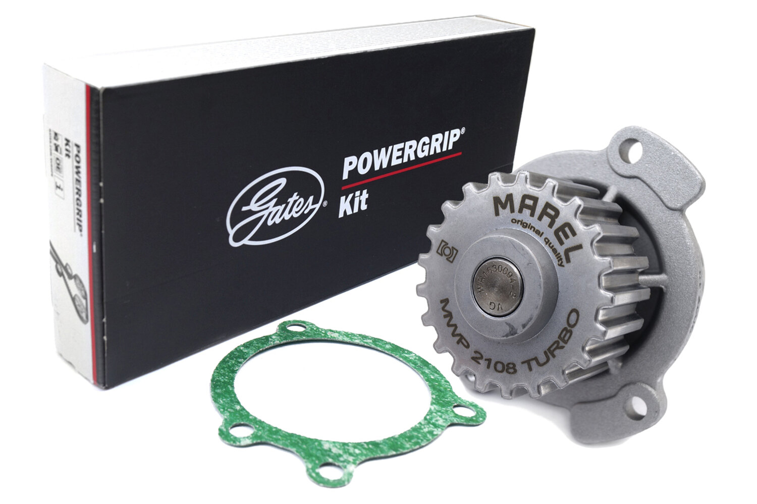 Комплект ремня ГРМ GATES с помпой Magnum Turbo для 8-клапанных ВАЗ 2108-21099, 2110-2112, 2113-2115, Лада Приора, Калина, Калина 2, Гранта в комплектации Стандарт, Ока