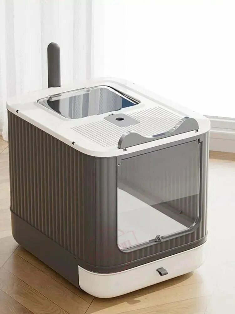 Туалет для кошек, закрытый, выдвижной лоток, с фильтром, 44.5x34.5х36.5 см