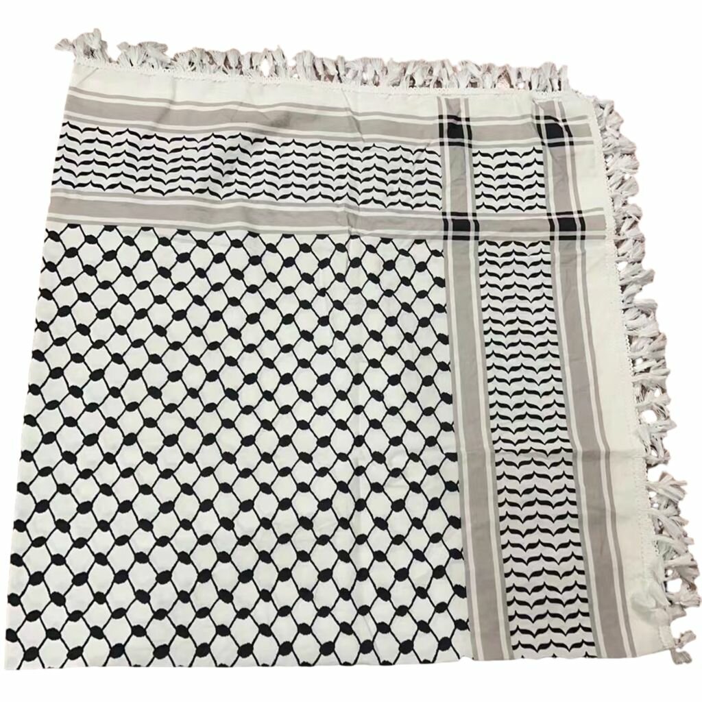 (1 штука) Арабский тюрбан с четырехсторонней кисточкой и квадратным шарфом для тактической головы -чистый хлопок 125