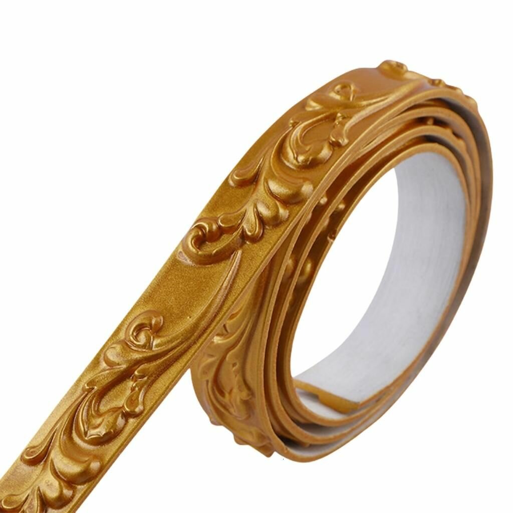 Гибкий молдинг для стен, 5 м, самоклеящийся, Золото