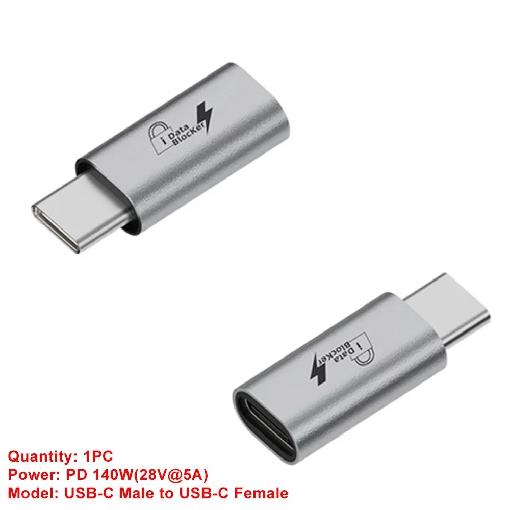 Только для зарядки USB-блокатора данных Заменитель взлома Защита конфиденциальности Защитник USB Type-C Защита от сока Алюминиевый сплав