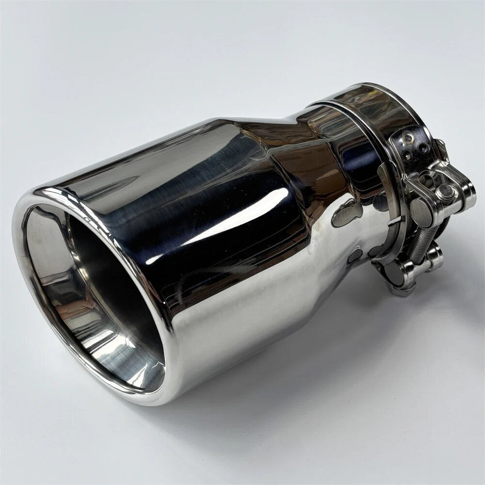 1 шт, выхлопная труба высшего качества из нержавеющей стали 304, наконечник выхлопной системы автомобиля, серебряный глушитель выхлопной системы, выхлопная труба для всех автомобилей ID 48MM-OD 89MM