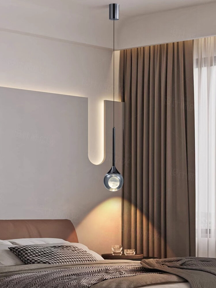 Люстра, лампа для спальни, люстра для кровати, хрустальная светодиодная лампа