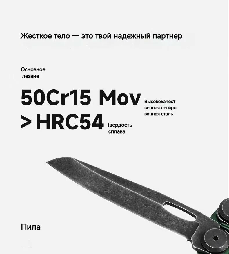 Мультитул Nextool Flagship Pro, 16 функций, зеленый — фото 1