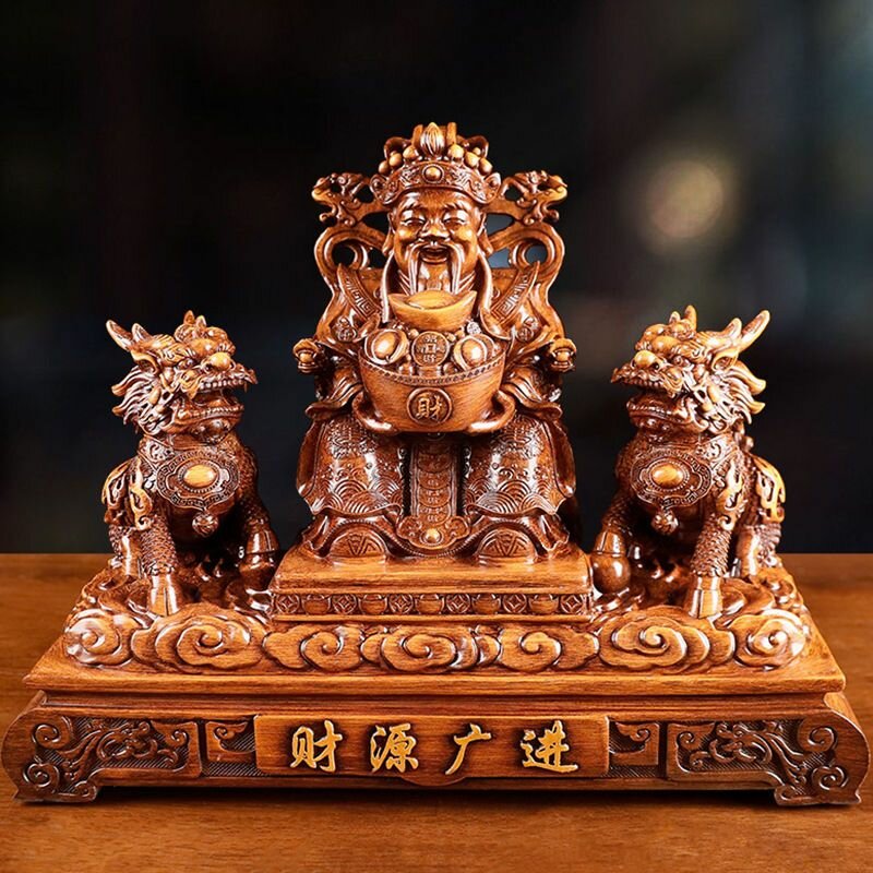 Статуэтка хотей, Китайский Бог Богатства Вэнь Шэнь - Золотая статуэтка для привлечения денег, феншуй для бизнеса и дома