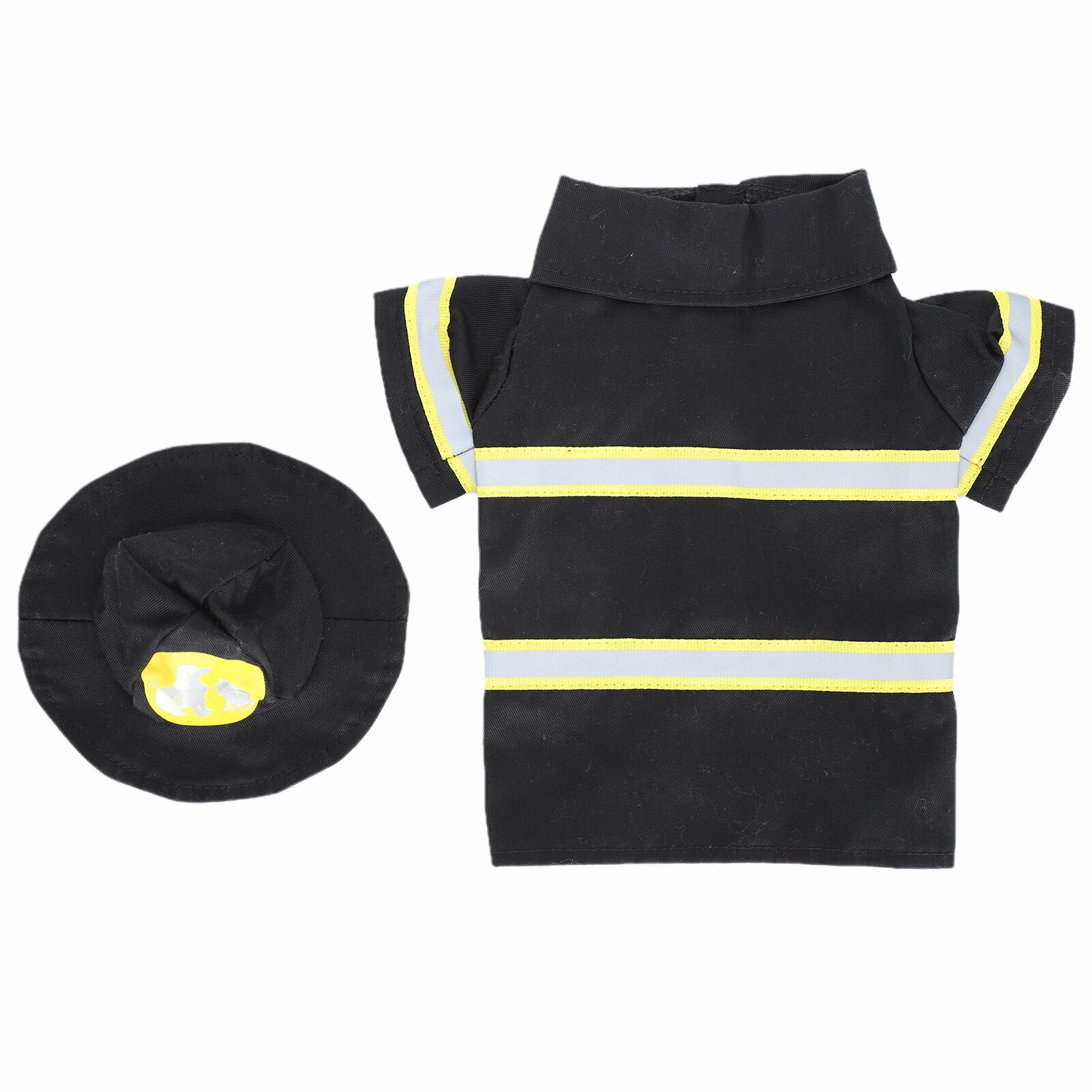 Pet Dog Firefighter Clothes Jacket Puppy Halloween Costumes with Hat AccessoriesS