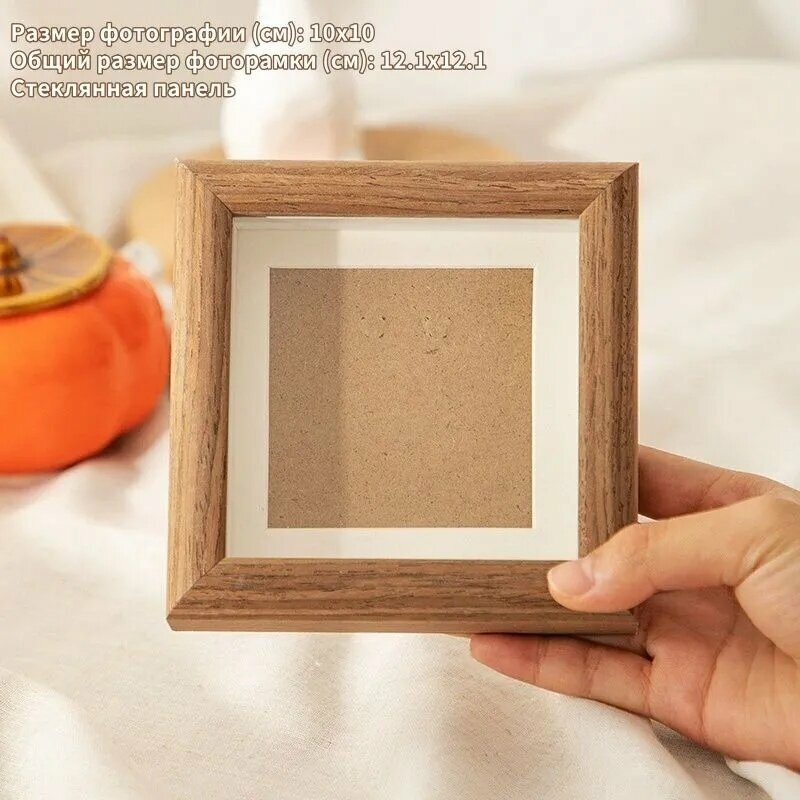 Квадратная мини-фоторамка 10 * 10 см, деревянная настенная рамка для фотографий своими руками