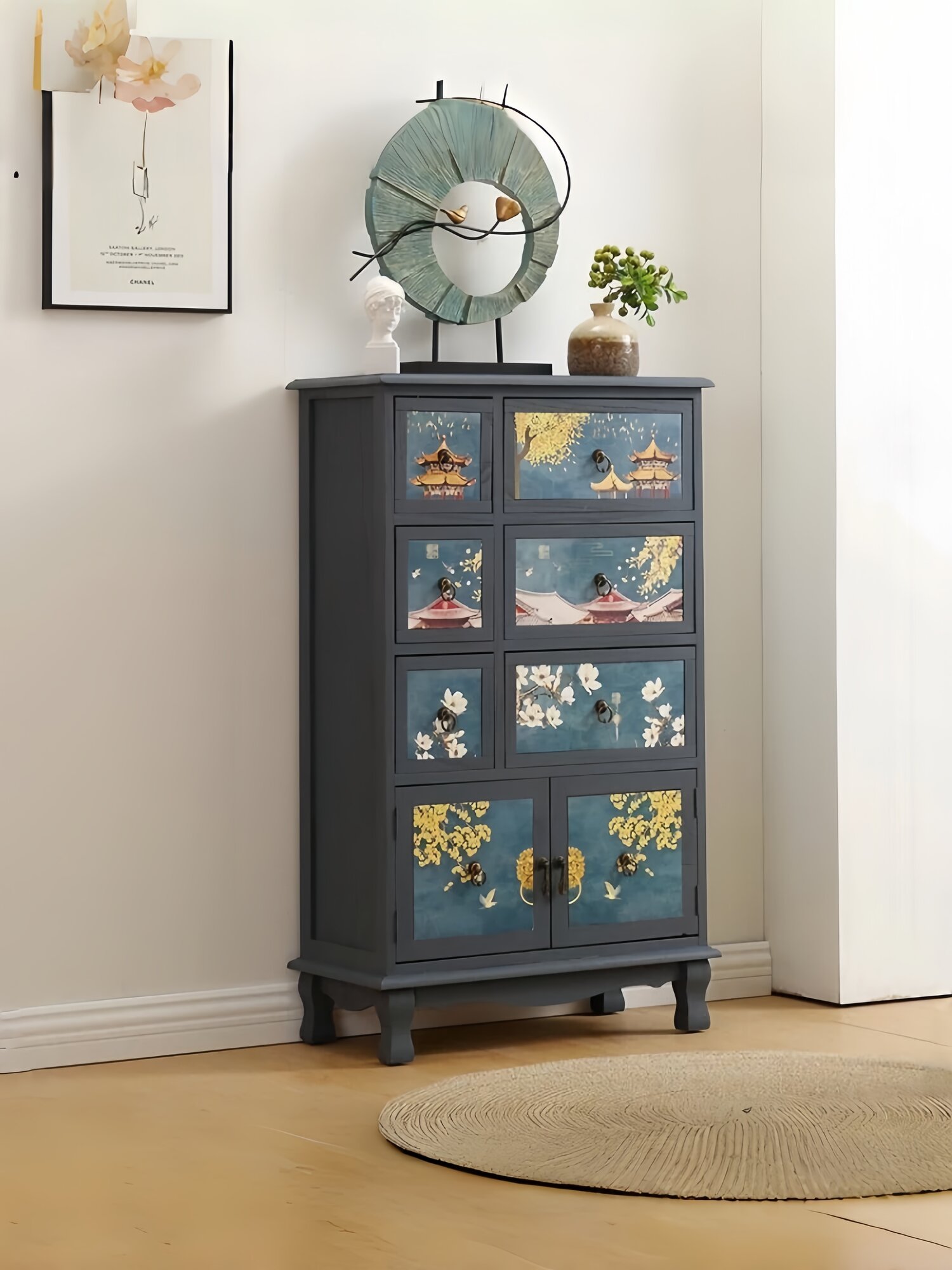 Комод-секретер "В списках. Все, что я люблю!" , 7 ящиков, ретро стиль