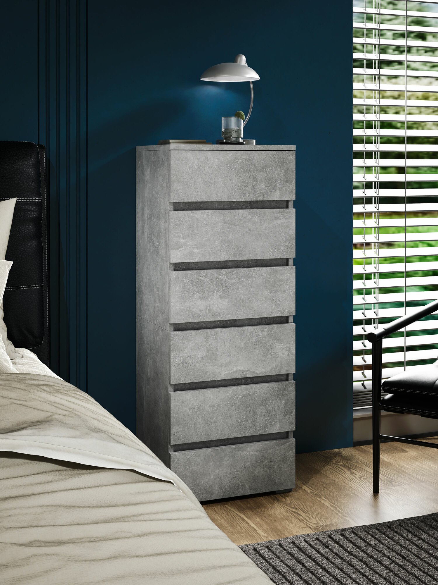 Комод Профимебель Лион-3, ЛДСП, бетон, 40,4 см x 103,7 см x 32,4 см