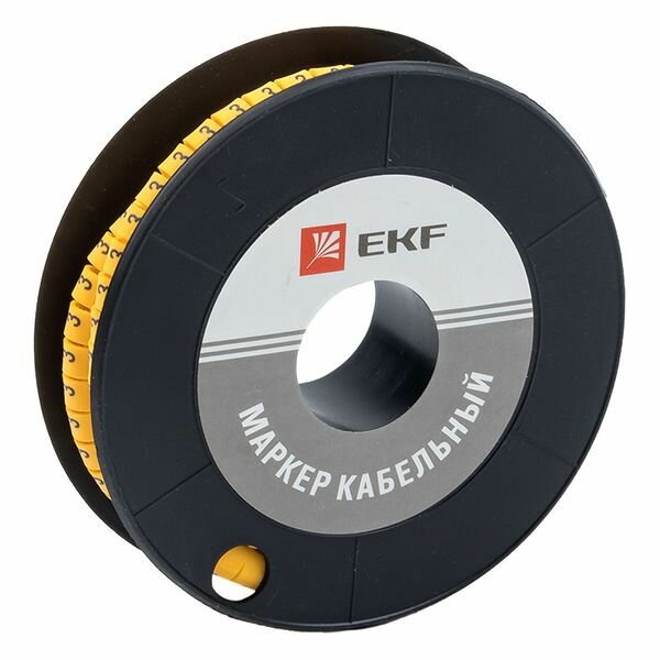 Маркер каб. 1.5кв. мм "3" (к-1000ед) (ЕС-0) EKF plc-KM-1.5-3
