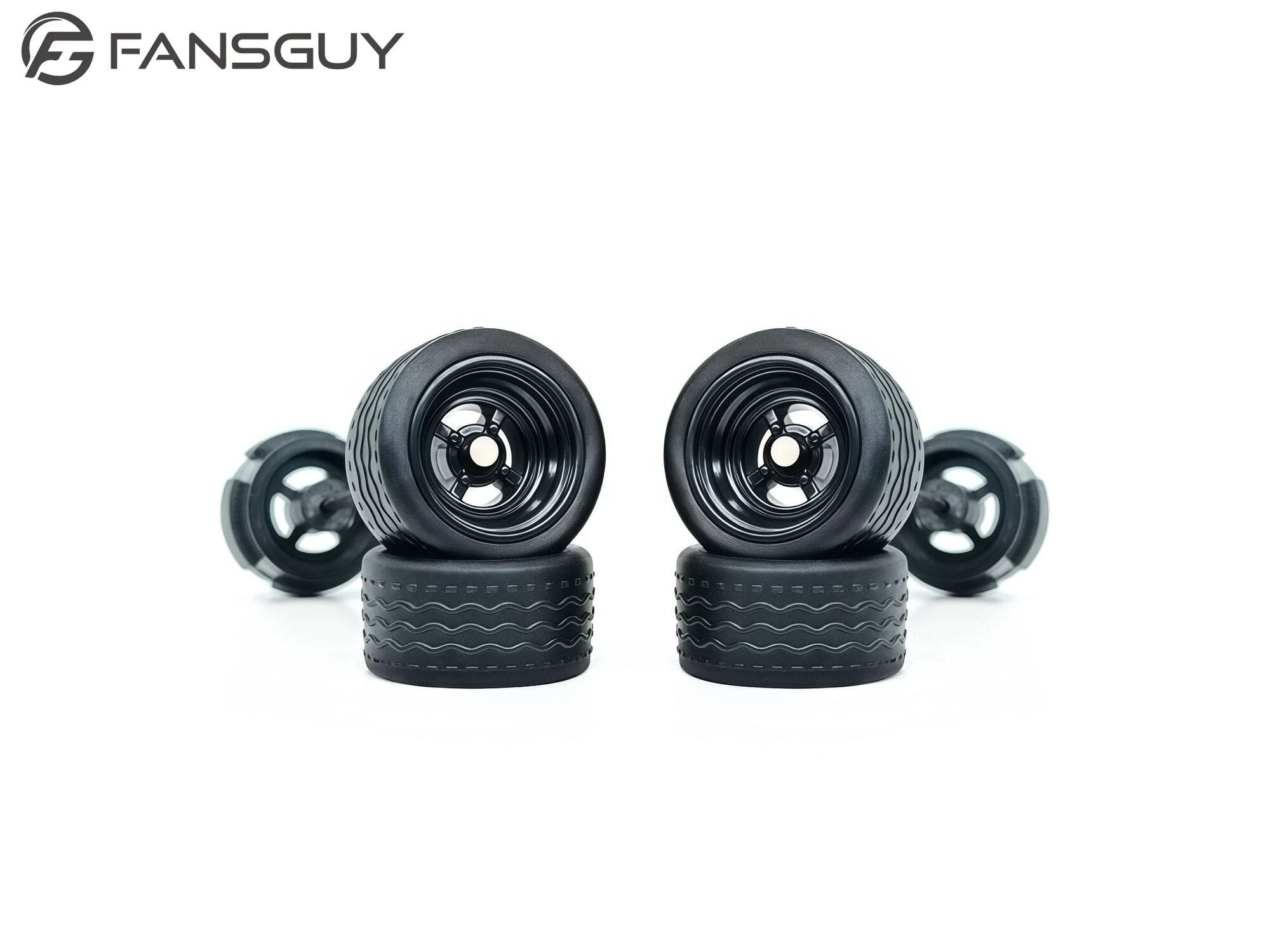 Колеса FANSGUY 1/64 SSC-NA Black 1, черные