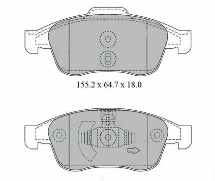 Колодки тормозные передние дисковые Renault Fluence 10- Рено Флюенс Япония