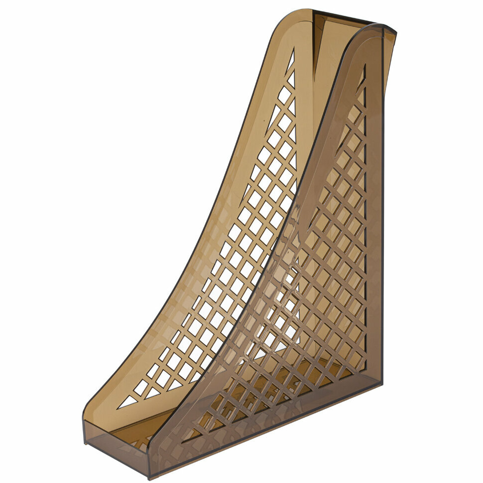 Лоток вертикальный для бумаг BRAUBERG ECO, 240х80х290 мм, сетчатый, дымчатый, 239015, 239015