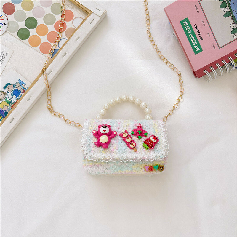 Сумка шоппер хлопковый лен с животным принтом для девочек, белый