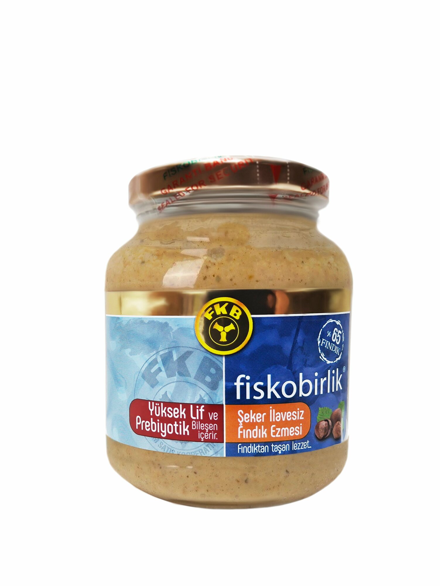 Натуральная ореховая паста из дробленого фундука (без сахара), "Fiskobirlik", Findik Ezmesi, 300гр. Турция