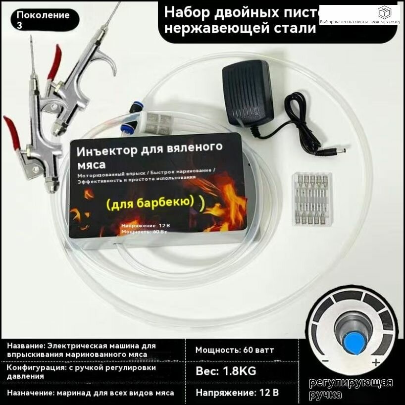 Шприц-инъектор, для маринования мяса, автоматический, замариновать курицу для шашлыка вкусно