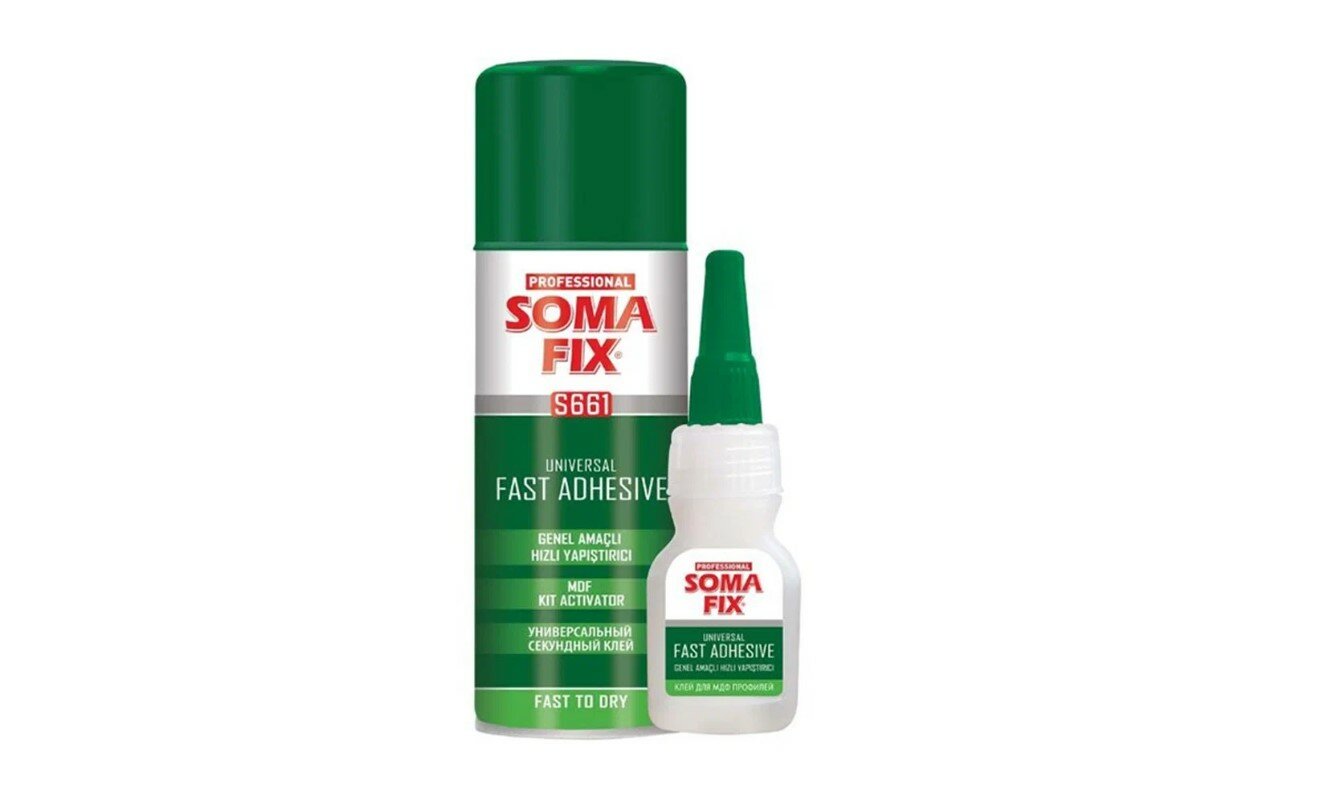 Клей экспресс с активатором 400мл SOMAFIX S665, двухкомпонентный