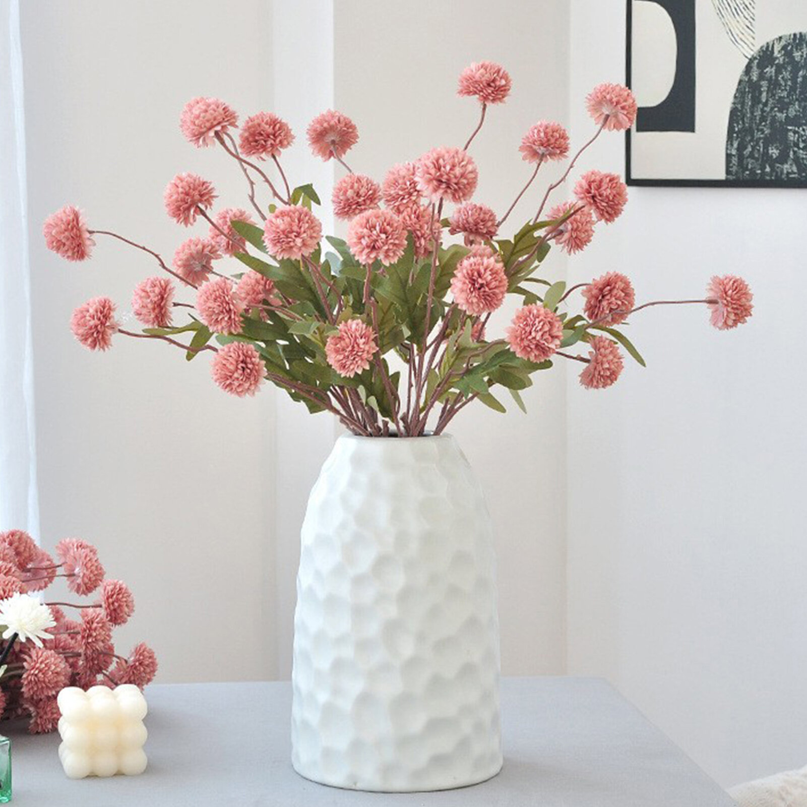 Искусственные цветы премиум-класса - элегантный букет из 5 стеблей для интерьера