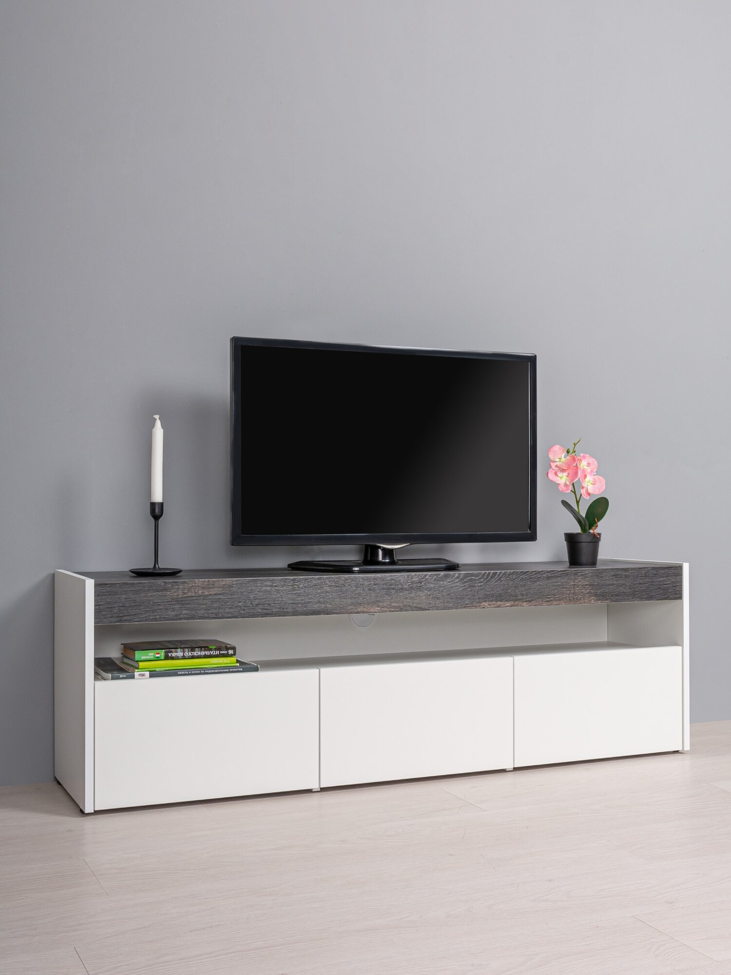 Тумба под ТВ 13.272, Дуб Белый CRAFT, Интра