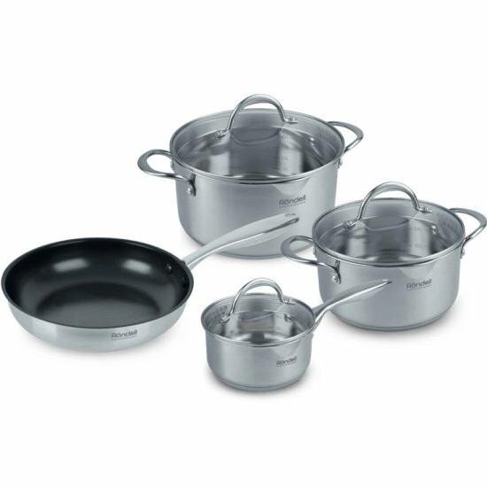 Набор посуды Rondell Erbe 7 предметов, нерж. сталь (RDS-2011)