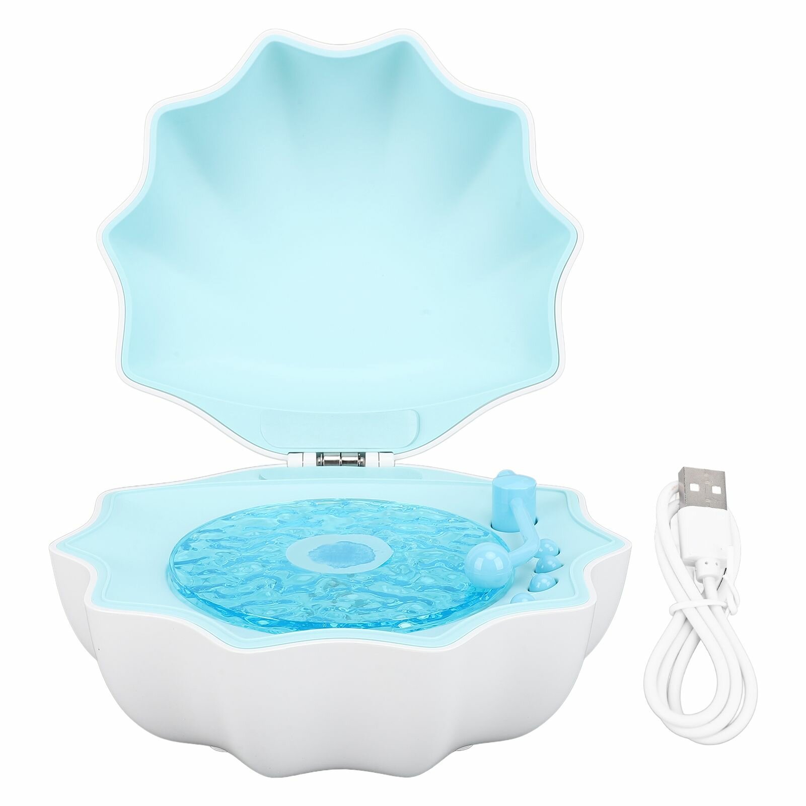 Лампа-динамик Shell, музыкальный проекционный динамик, мощный бас, миниатюрный настольный портативный динамик для домашнего офиса, синий