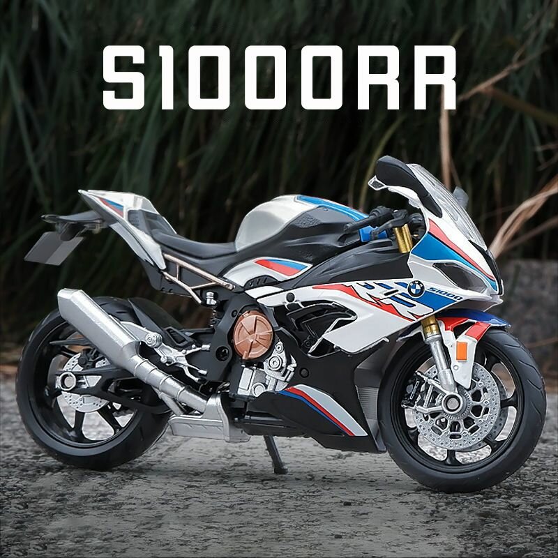 Металлическая игрушка мотоцикл BMW S1000RR масштаб 1:12