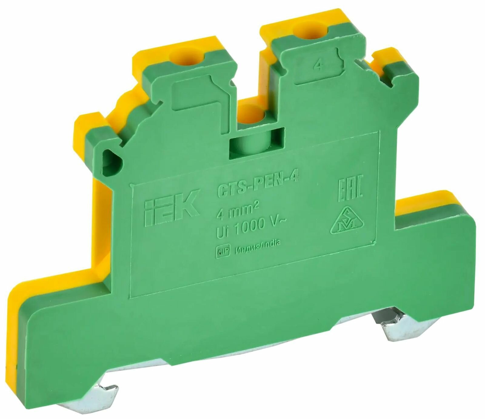 Клемма IEK ARMAFIX CTS-PEN, земля, 4 мм2, желто-зеленая