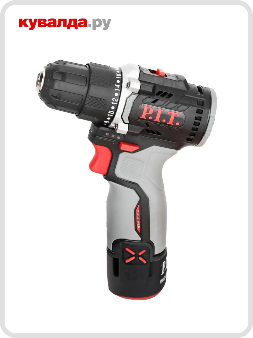Дрель-шуруповерт аккумуляторная P.I.T. PBM12K-10B/2 бесщеточная X-driver