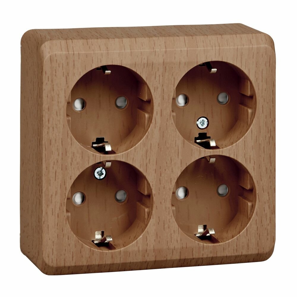 Этюд Дача Бук Розетка 4-ая с/з со шторками наружная PA16-208T