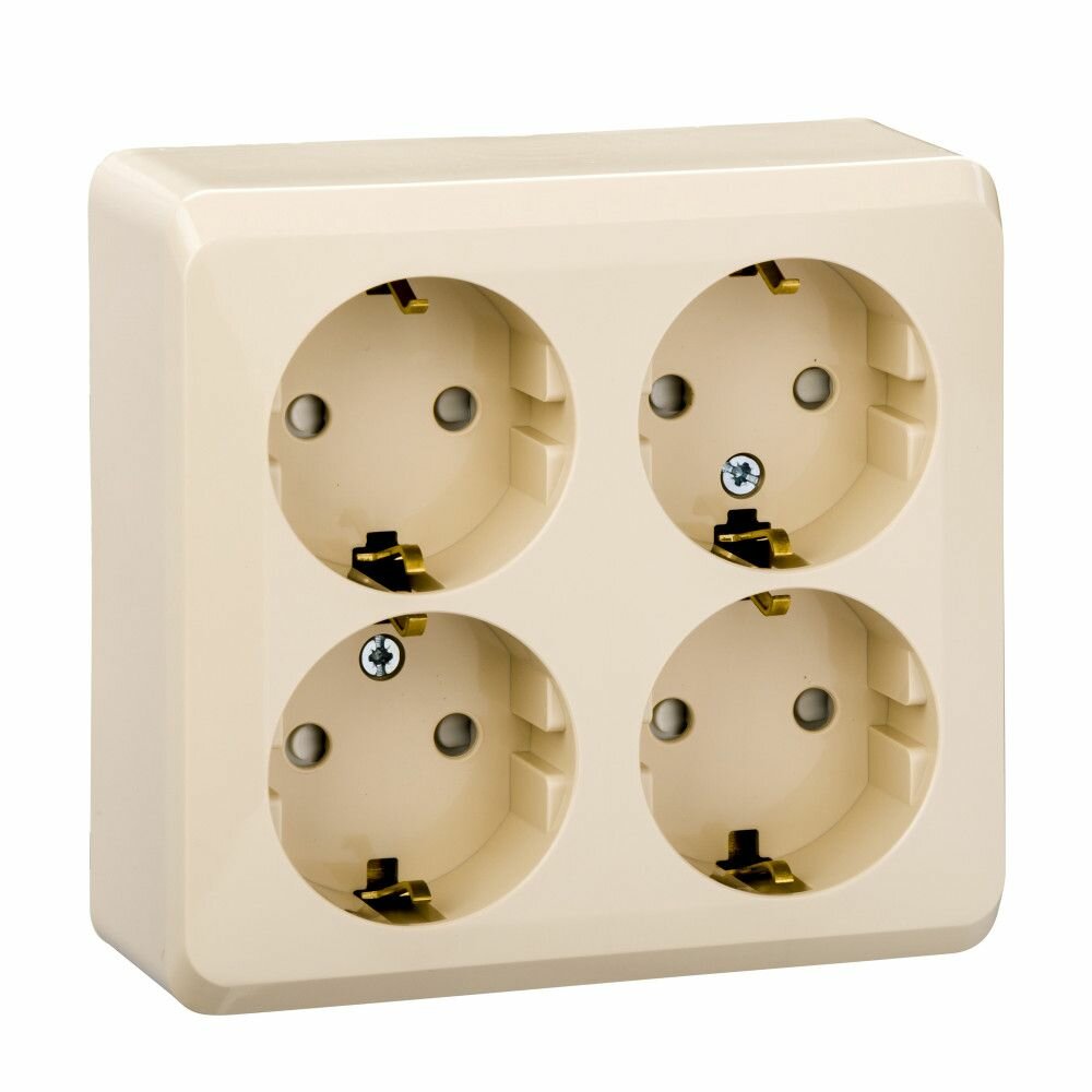 Этюд Крем Розетка 4-ая с/з со шторками наружная PA16-208K