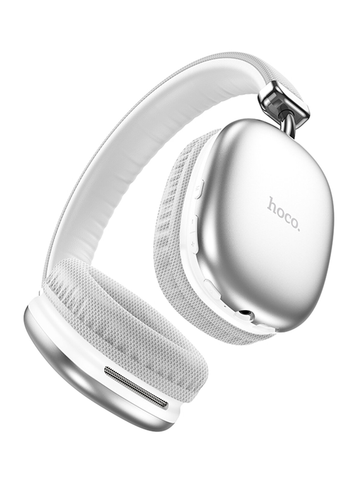Наушники беспроводные Hoco W35 с поддержкой карты памяти micro SD, AUX, Bluetooth 5.3, серебристый