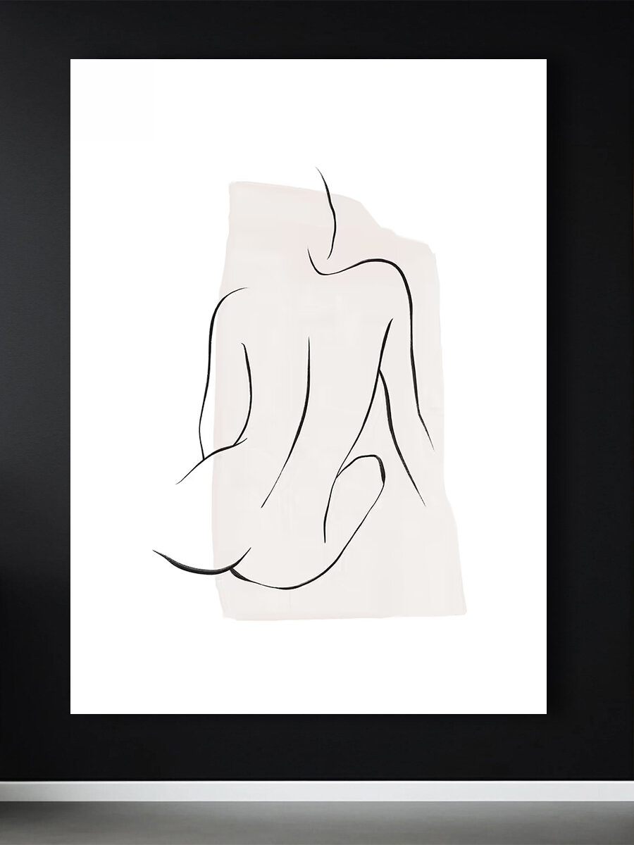 Картина интерьерная - "Силуэт девушки, лицо женщины абстракция" , 40х60 см.