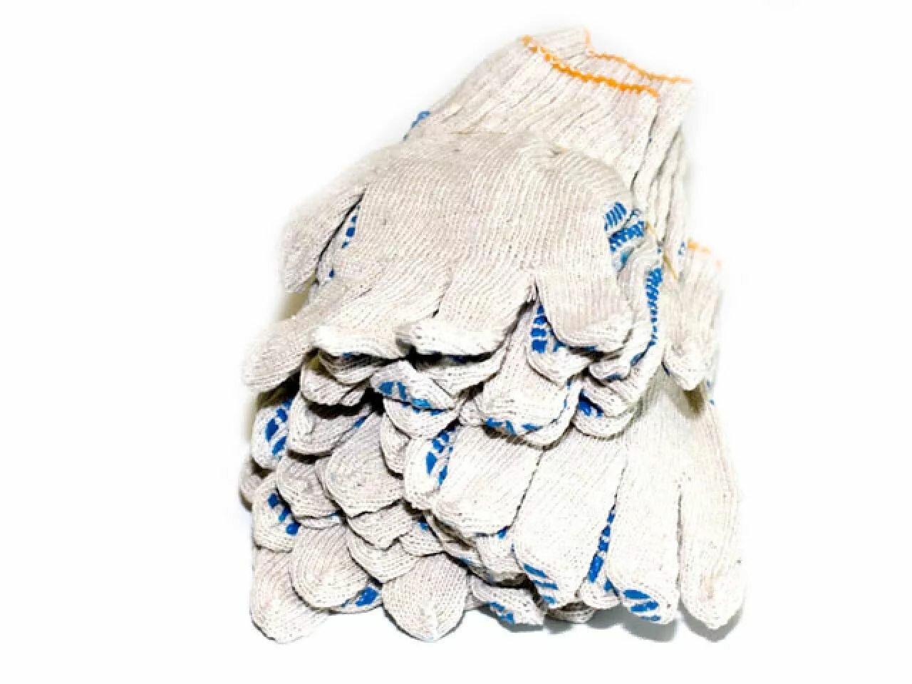 Перчатки рабочие х/б с ПВХ покрытием, Стандарт, 10 класс, 4 нити, 40гр, уп-ка 10пар