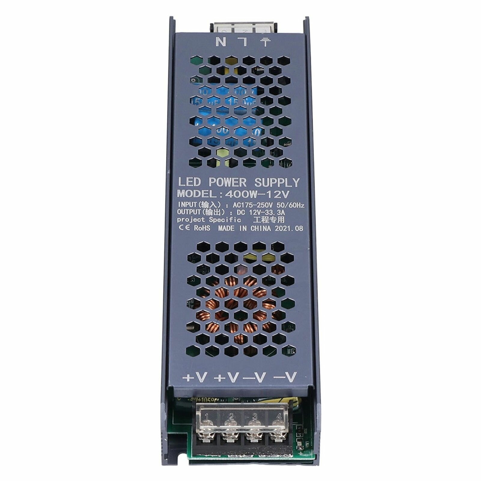 Светодиодный импульсный источник питания, трансформатор магнитного света, черная длинная полоса, 400 Вт, AC175 250 В, 12 В, 33,3 А