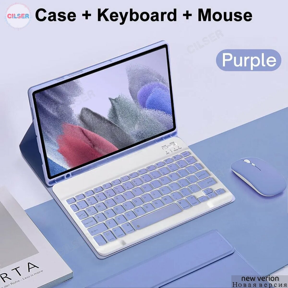 Чехол с русской клавиатурой для Samsung Galaxy Tab A7 Lite 8,7 дюйма, SM-T220/T225/T227 с Bluetooth-мышью